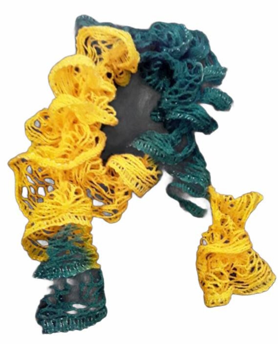 Green and Yellow Sashay Ruffle Scarf - Etsy