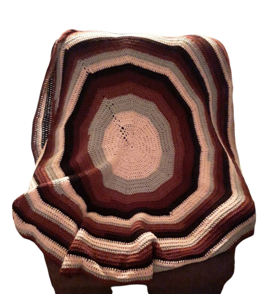 Soft Circular Crochet 58" Afghan Blanket in Fall Colors - Etsy