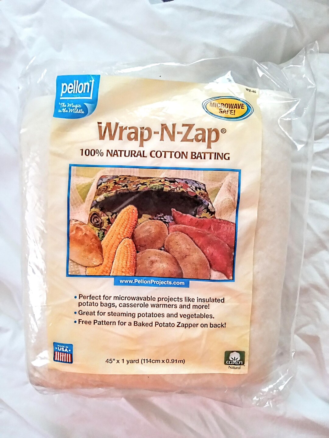 100% Natural Cotton Wrap N Zap Batting, Microwave Safe Batting - Etsy ...