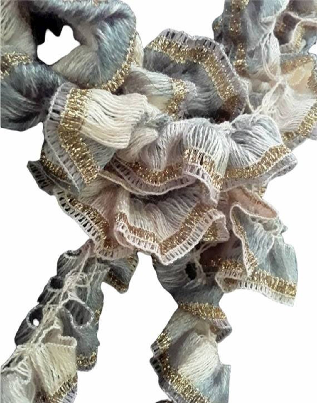 Ruffle Scarf, Sashay Ruffle Scarf, Women's Fashion Accessory, Gold ...