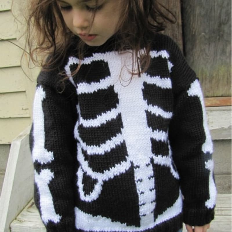 Skeleton Knit Sweater - Etsy