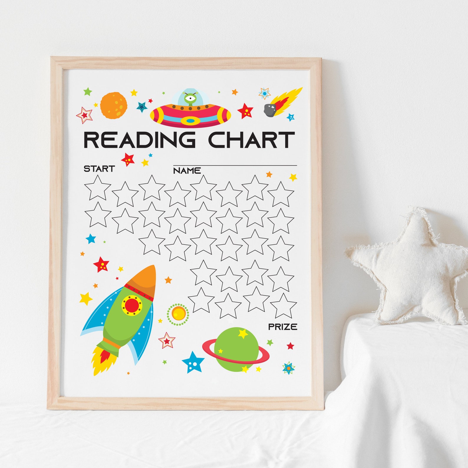 Kids Reading Chart Printable. Childs Reading Chart Stars | Etsy