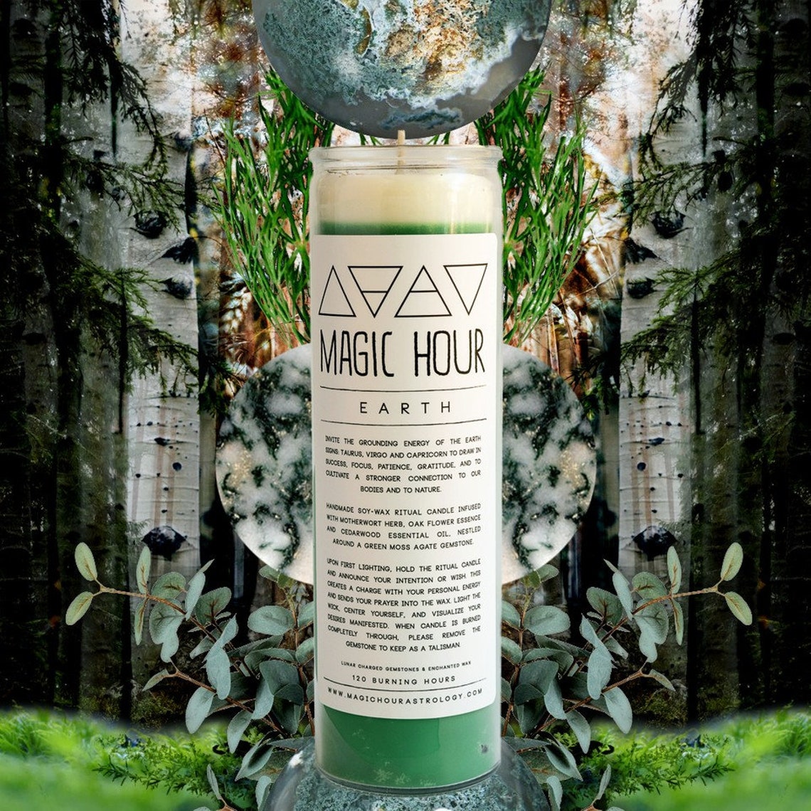 Earth Elemental Ritual Candle Large | Etsy