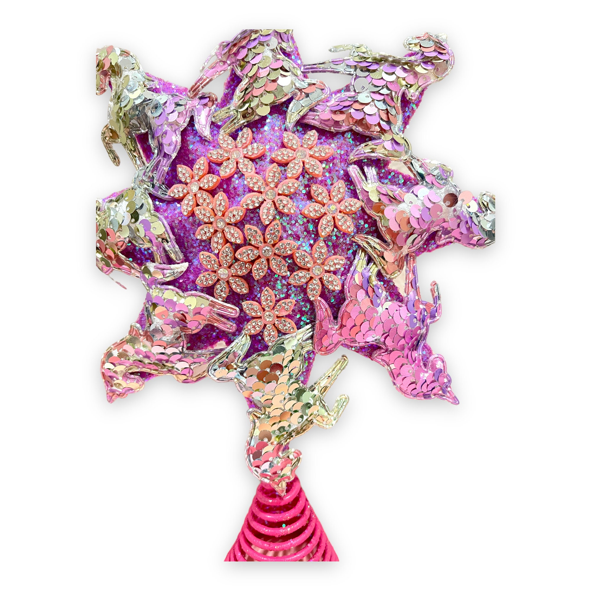 Unicorn Pink Glitter Christmas Star Tree Topper - Etsy