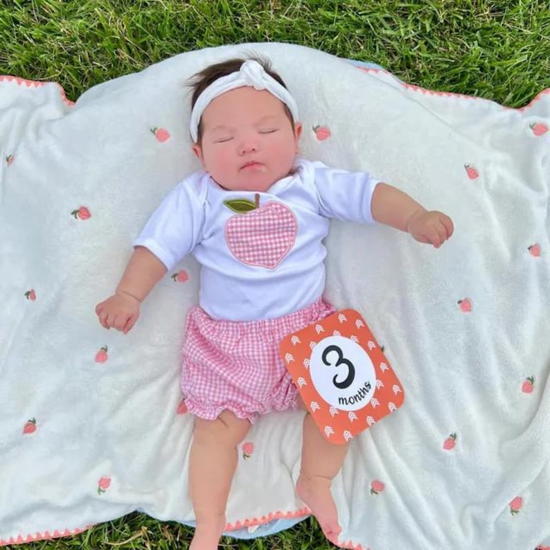 Sweet Peach Baby Outfit | Gingham Bloomer Set - Etsy