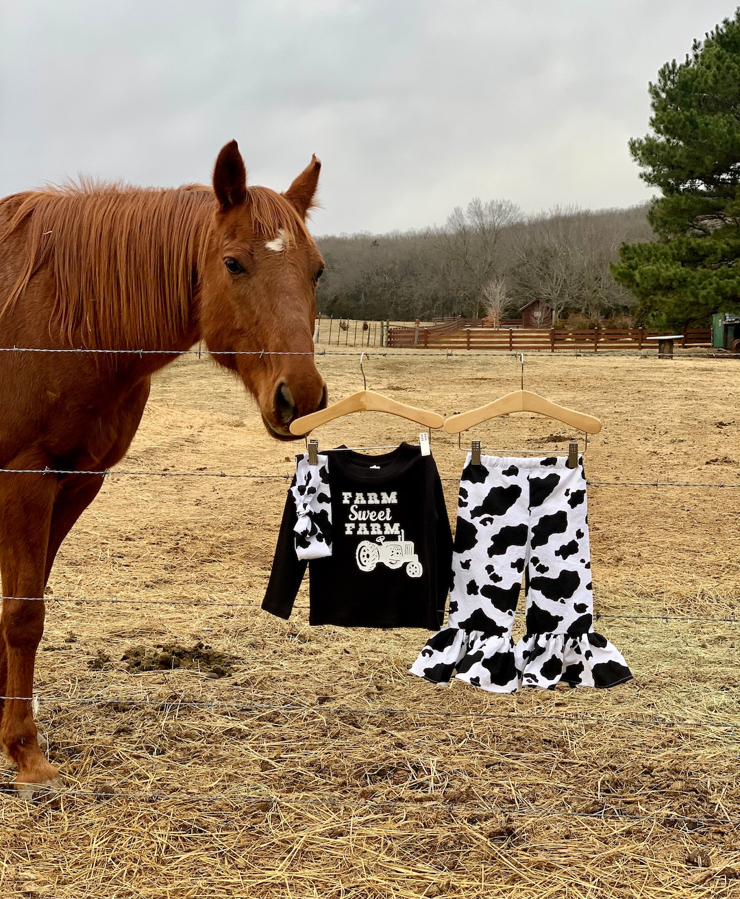 Baby Girl Outfit - Farm Baby Clothes - Country Baby Clothes - Cow Baby ...