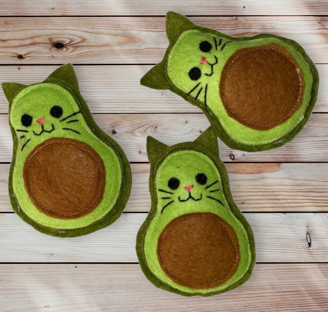 Avogato Toy for Kitty Cat - Avocado Toy for Cats - Felt Sensory Catnip ...