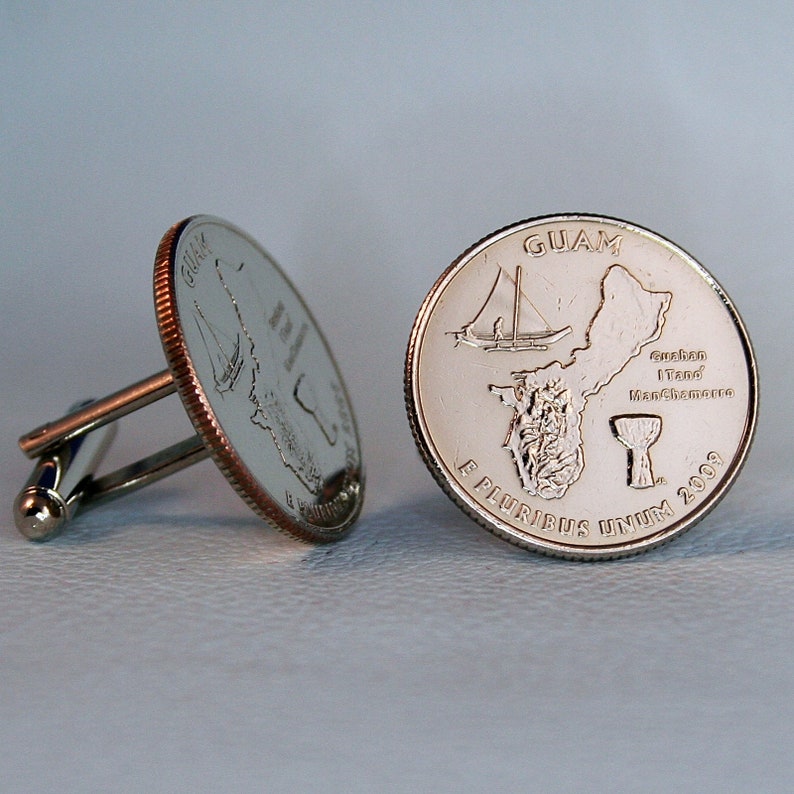 2009 Guam Quarter Dollar Coin Cufflinks Flying Proa Latte - Etsy
