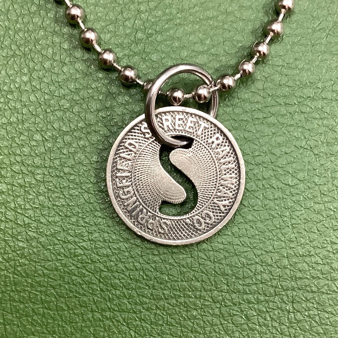 Initial S Springfield Street Railway Co Transit Token Pendant Necklace ...