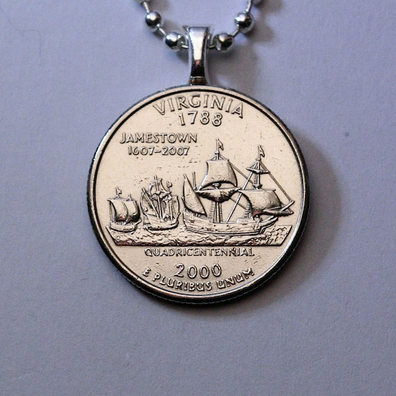 2000 Virginia Coin Drop Pendant Quarter Dollar Jamestown | Etsy
