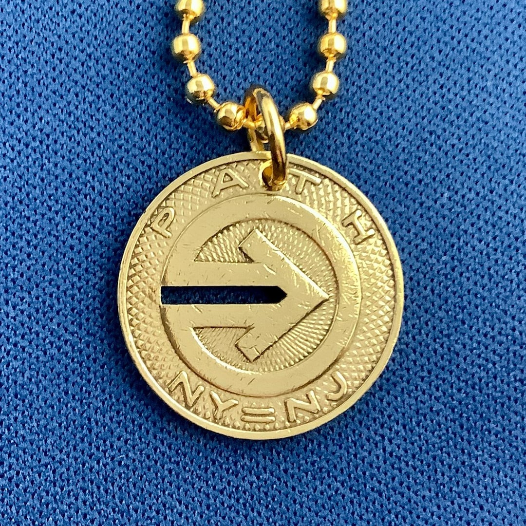 1963 NYC PATH Transit Token Pendant Necklace, Vintage New York City ...