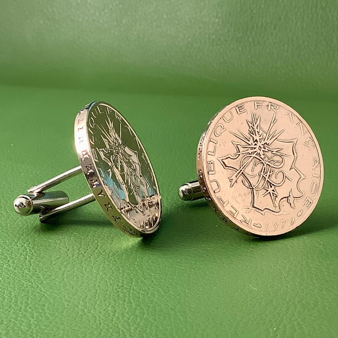 Vintage French Map Coin Cufflinks, 10 Francs, 1974 to 1987, Modern ...