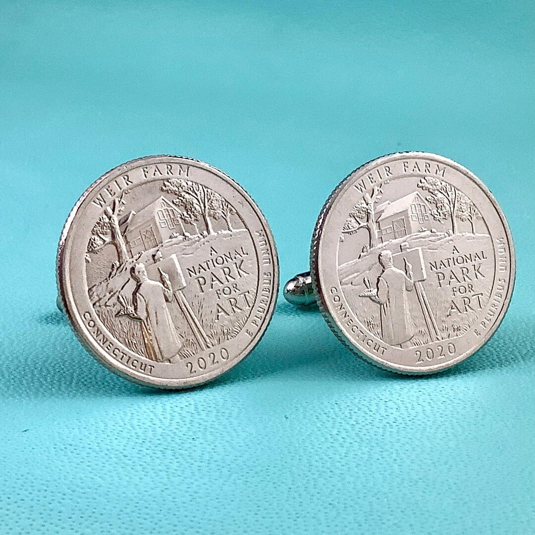 2020 Connecticut Weir Farm Coin Cufflinks - Quarter Dollar CT National ...
