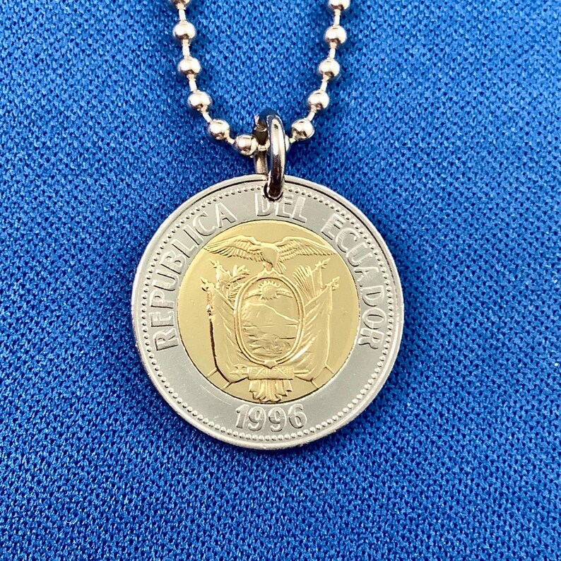 Vintage 1996 Ecuador Condor Coat of Arms Coin Pendant Necklace - 1000 ...