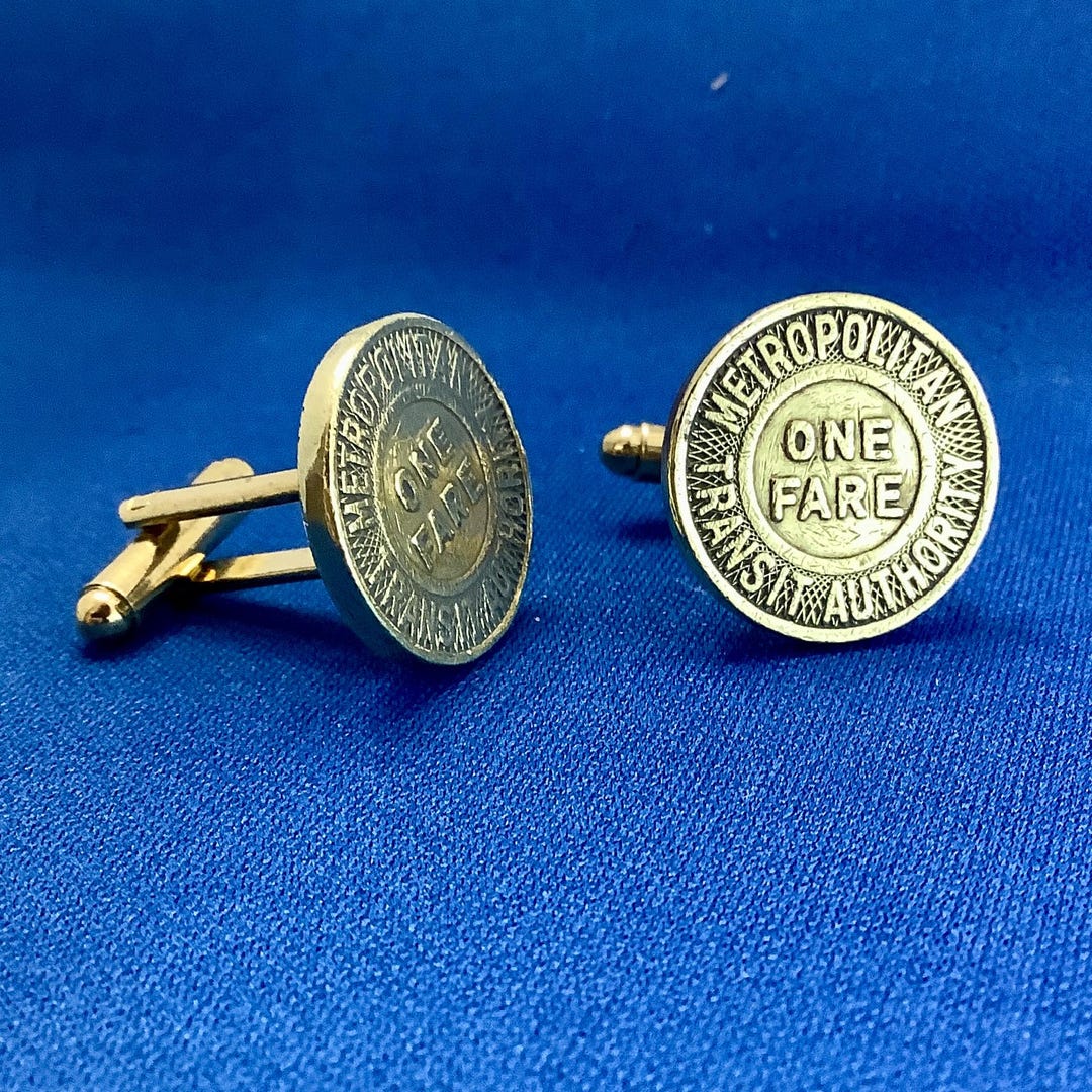 Boston T MTA Subway Token Cufflinks, Brass Vintage Massachusetts ...