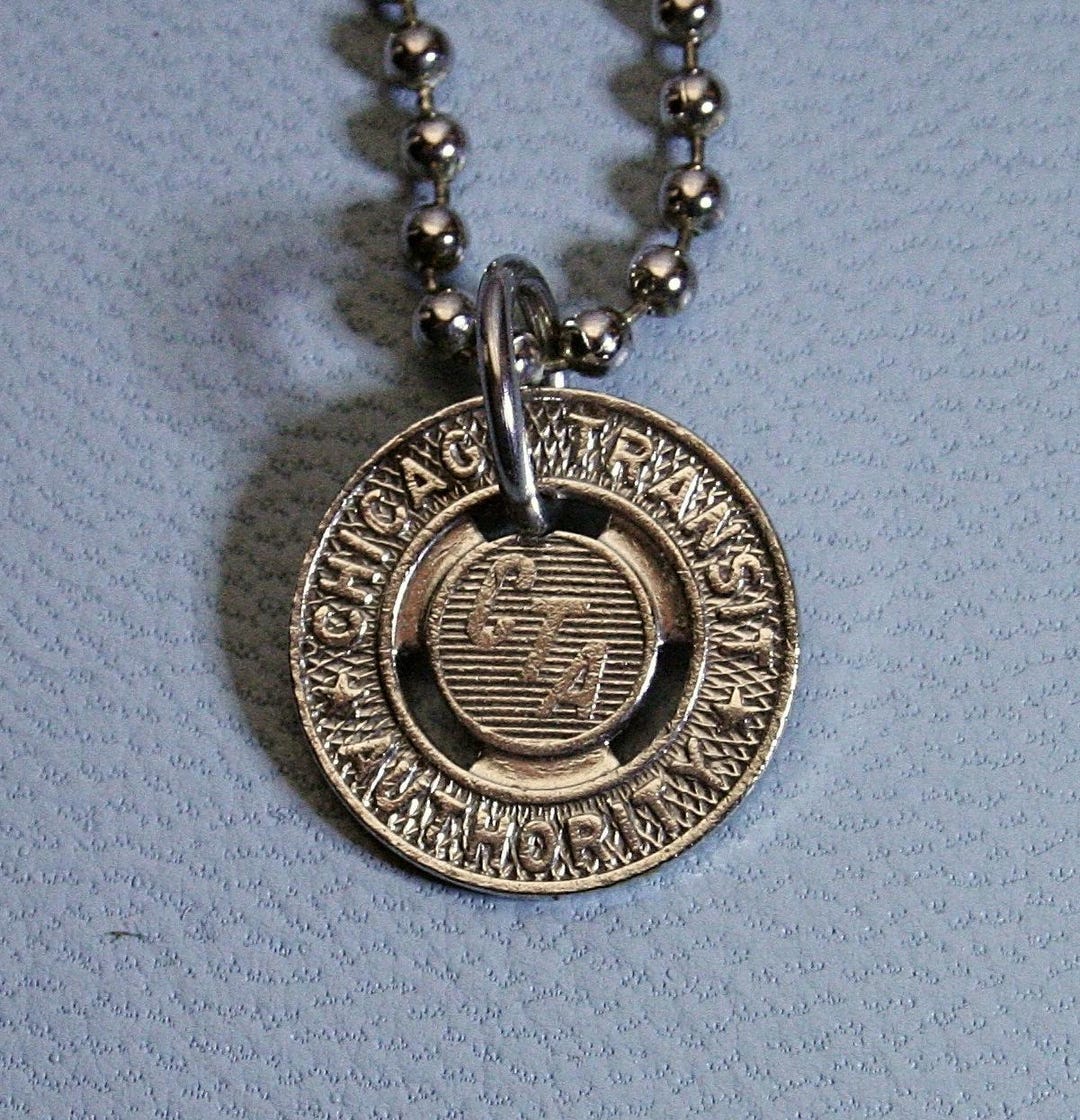 Chicago CTA Token Pendant - Surface System - Silver Tone Transit ...