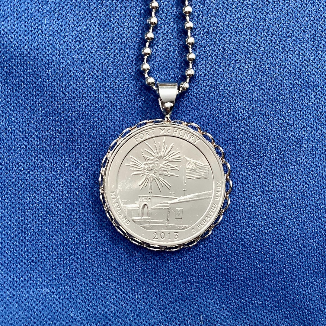 2013 Fort Mchenry Coin Pendant Necklace, Quarter Dollar, National ...