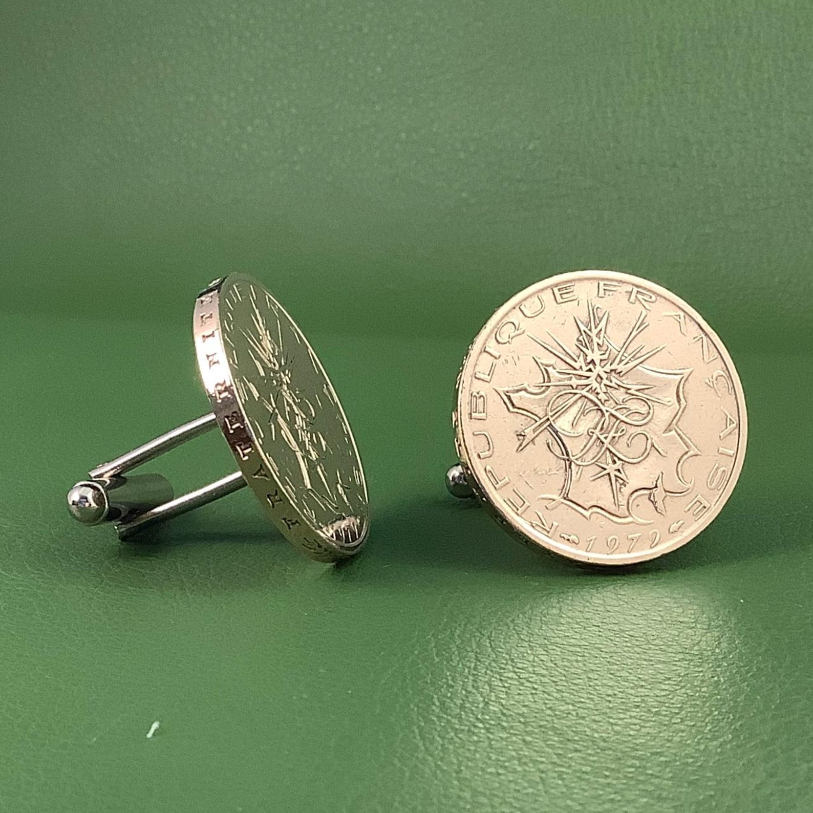 Vintage French Map Coin Cufflinks, 10 Francs, 1974 to 1987, Modern ...