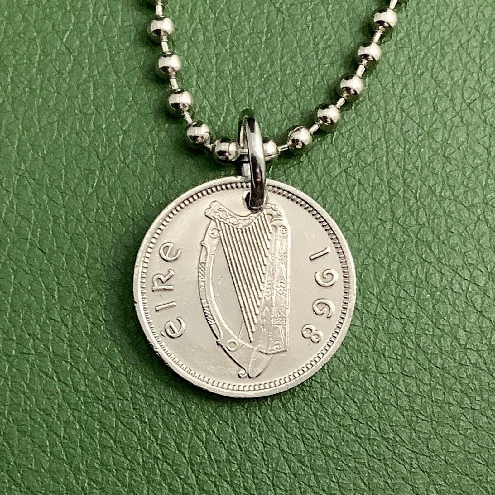 1942 to 1968 Irish Rabbit Hare Harp Coin Pendant Silver Tone Ireland ...