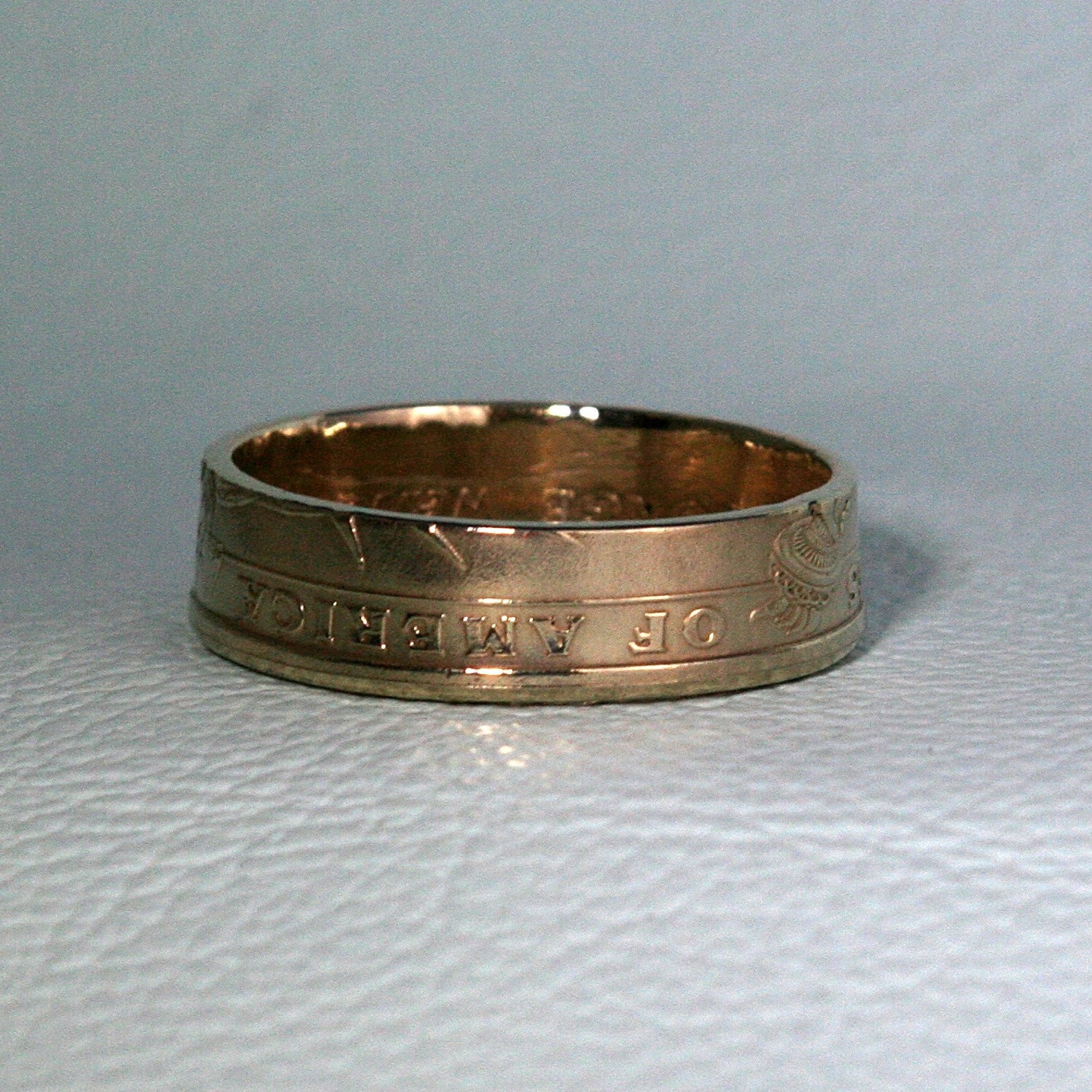 US Gold Dollar Coin Ring - Size 6 to 13 1/2 - Polished - Statue of ...
