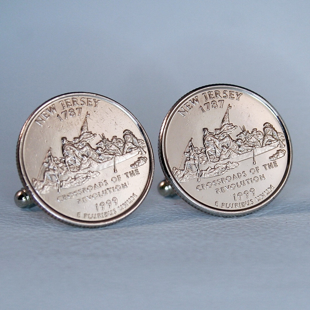 1999 New Jersey State Coin Cufflinks - Quarter Dollar - NJ Crossroads ...