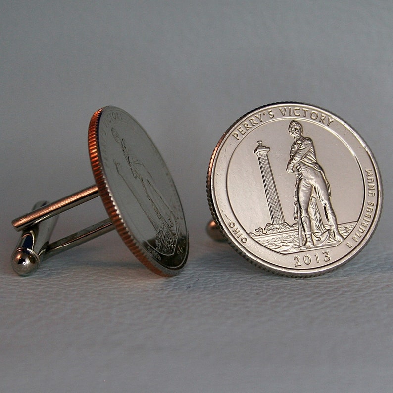 2013 Perrys Victory Quarter Dollar Coin Cufflinks | Etsy