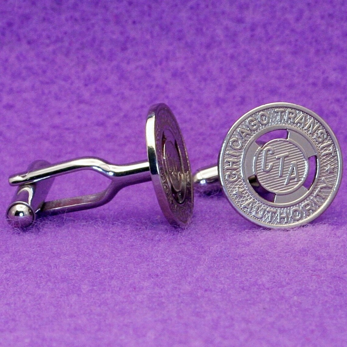 Chicago Transit Authority Token Cufflinks Illinois Silver | Etsy