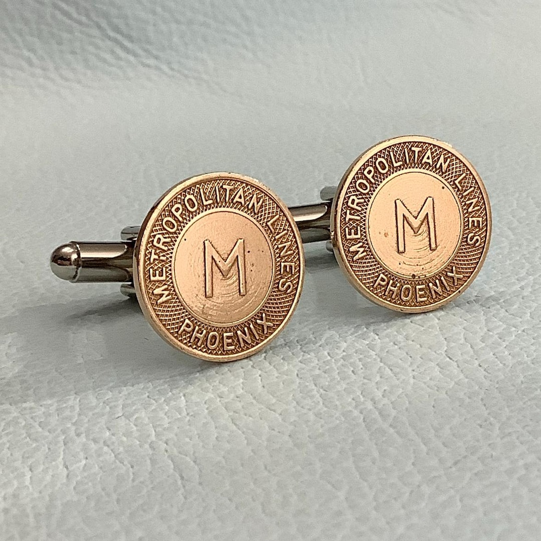 1940s Phoenix Metropolitan Lines Transit Token Cufflinks, Bronze ...