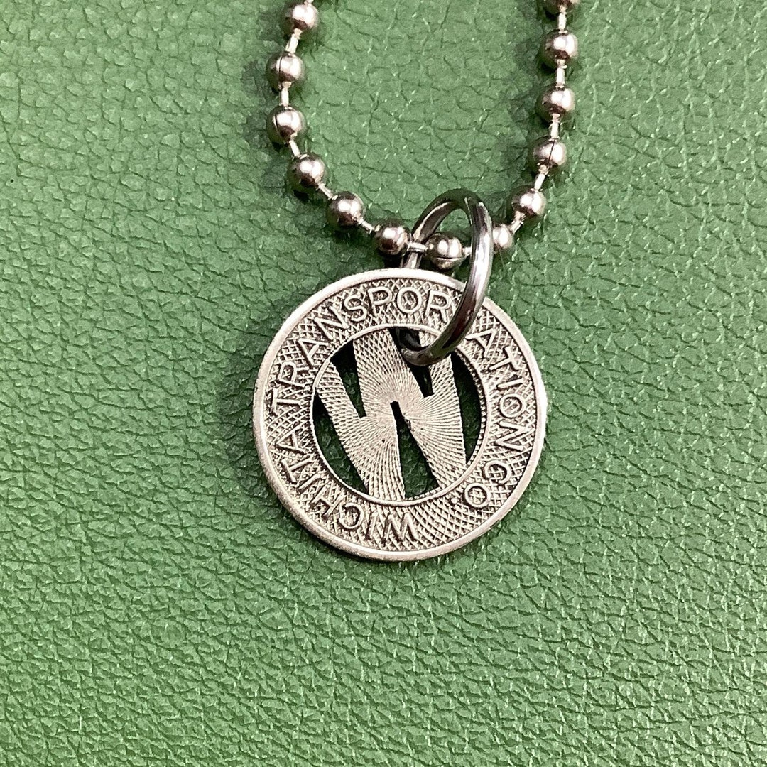 Wichita Transportation Co Transit Token Pendant Necklace, Vintage ...