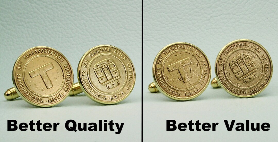 Boston T Subway Token Cufflinks - MBTA - Select Better Quality or Value ...