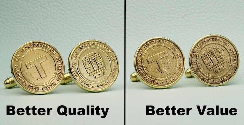 Boston T Subway Token Cufflinks - MBTA - Select Better Quality or Value ...