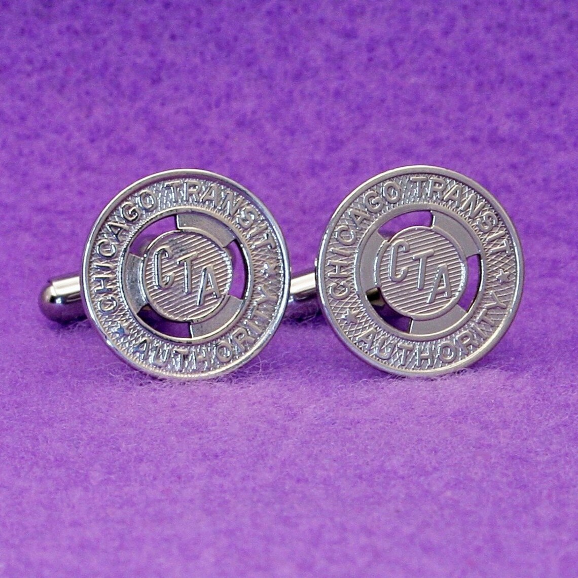 Chicago Transit Authority Token Cufflinks Illinois Silver | Etsy