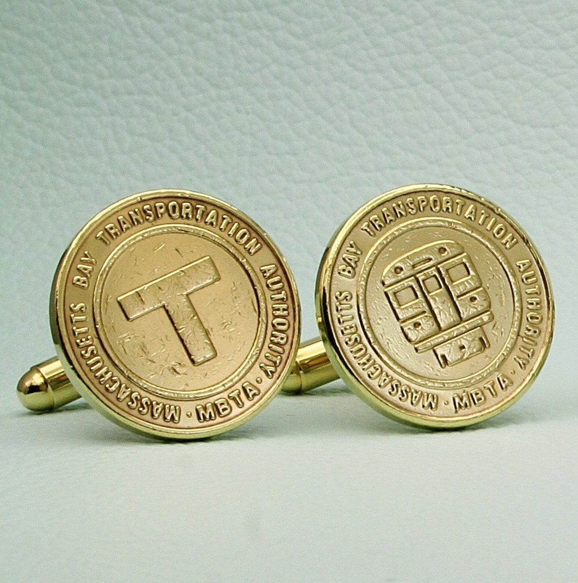 Boston T Subway Token Cufflinks MBTA better - Etsy