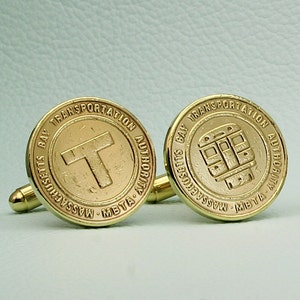 Boston T Subway Token Cufflinks - MBTA "better Quality" Massachusetts ...