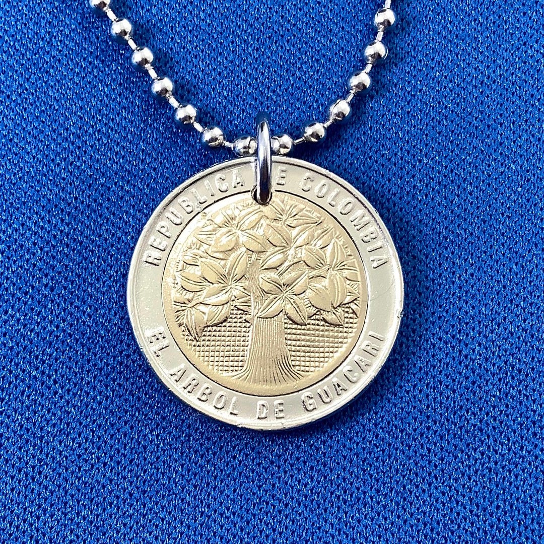 Vintage Colombian 500 Pesos Coin Pendant Necklace (1993-2012) - El ...