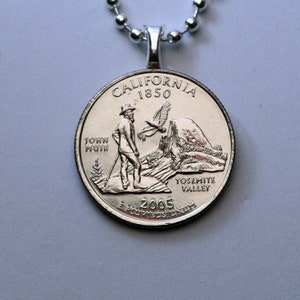 2005 California Coin Pendant Necklace, State Quarter Dollar Yosemite ...