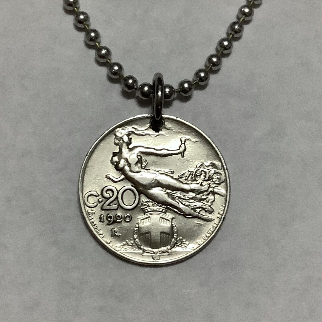 1908 to 1935 Italy Victory in Flight Coin Pendant Vintage Italian ...