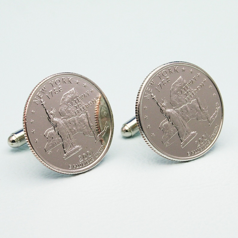2001 New York Quarter Dollar Coin Cufflinks Statue of - Etsy