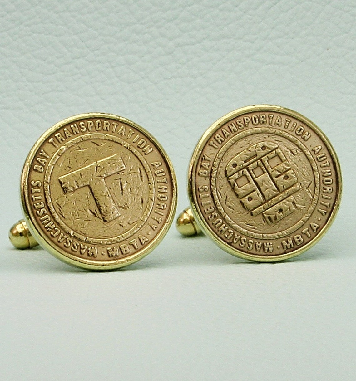 Boston T Subway Token Cufflinks MBTA better - Etsy