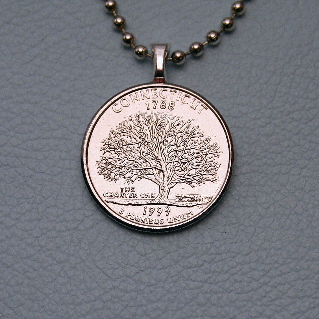 1999-2009 American State Quarter Coin Pendant Necklace, Select Any ...