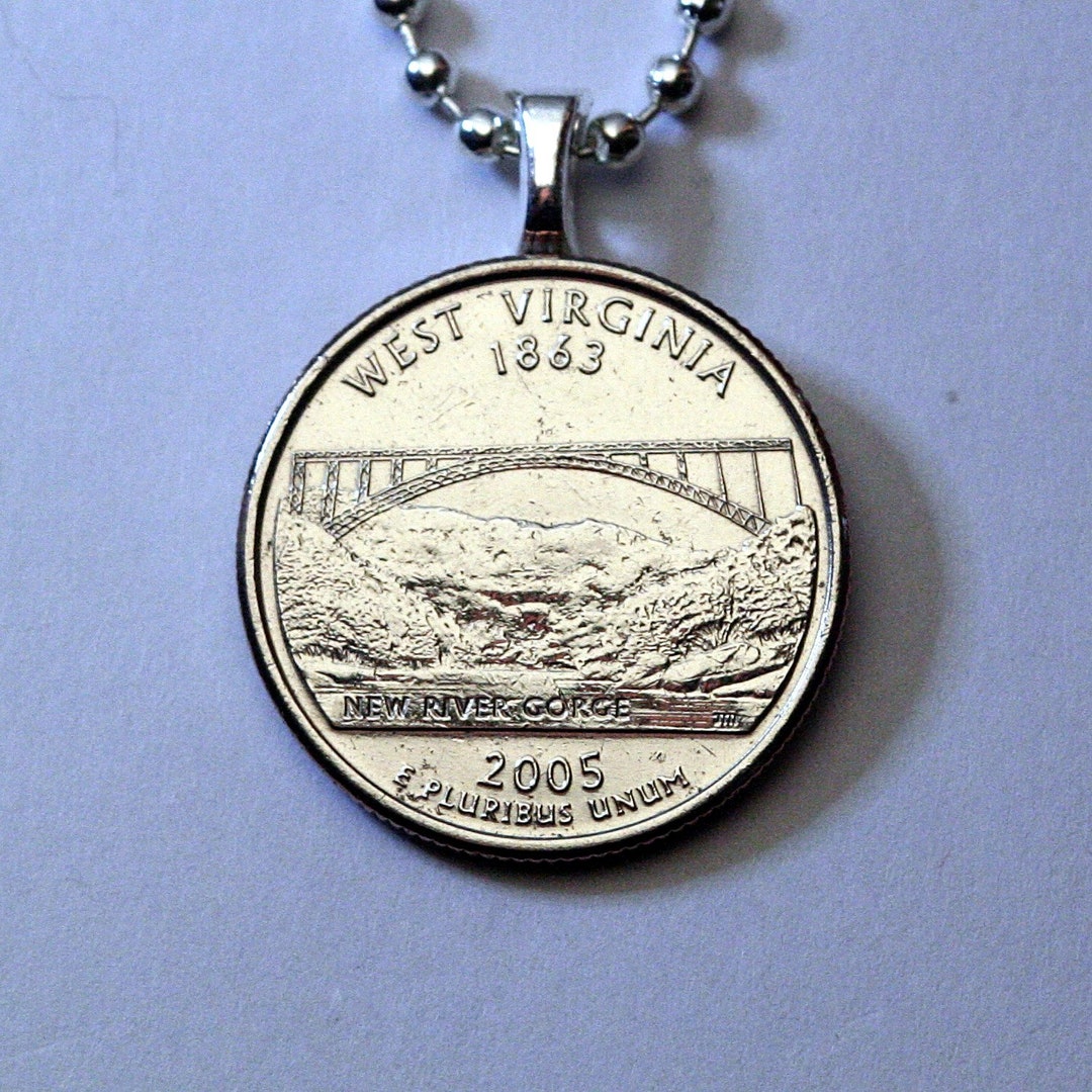 2005 West Virginia State Quarter Dollar Coin Pendant Necklace, New ...