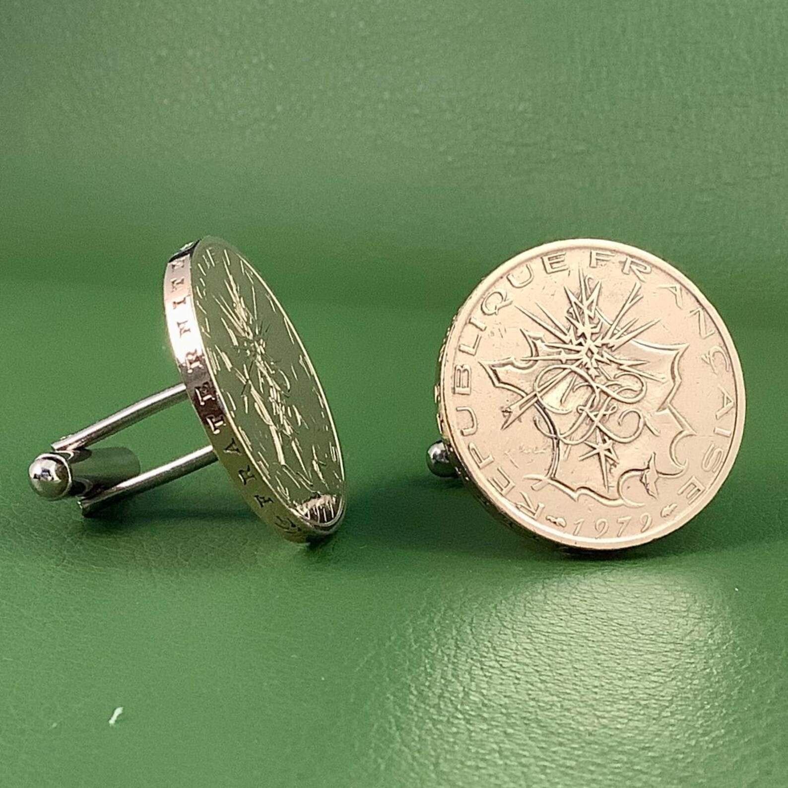 Vintage French Map Coin Cufflinks, 10 Francs, 1974 to 1987, Modern ...