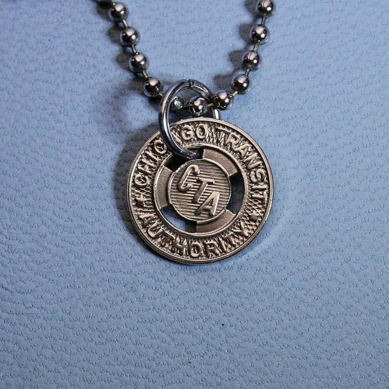 Chicago CTA Token Pendant Silver Tone Transit Authority - Etsy