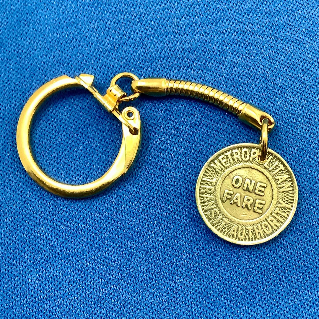 Boston T MTA Subway Transit Token Keychain Key Ring, Brass Vintage ...