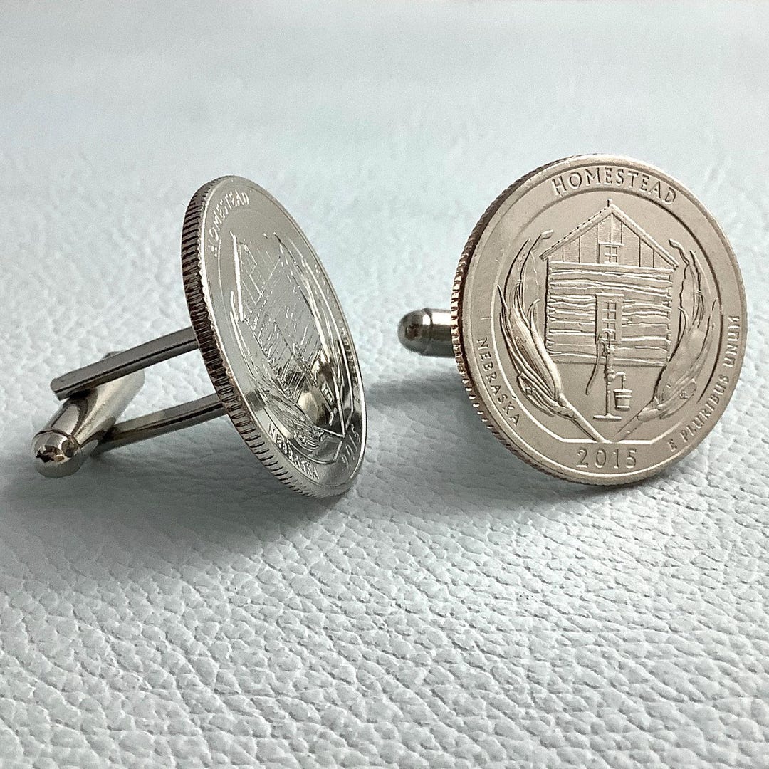 2015 Nebraska Homestead Quarter Dollar Coin Cufflinks - Heritage NE ...