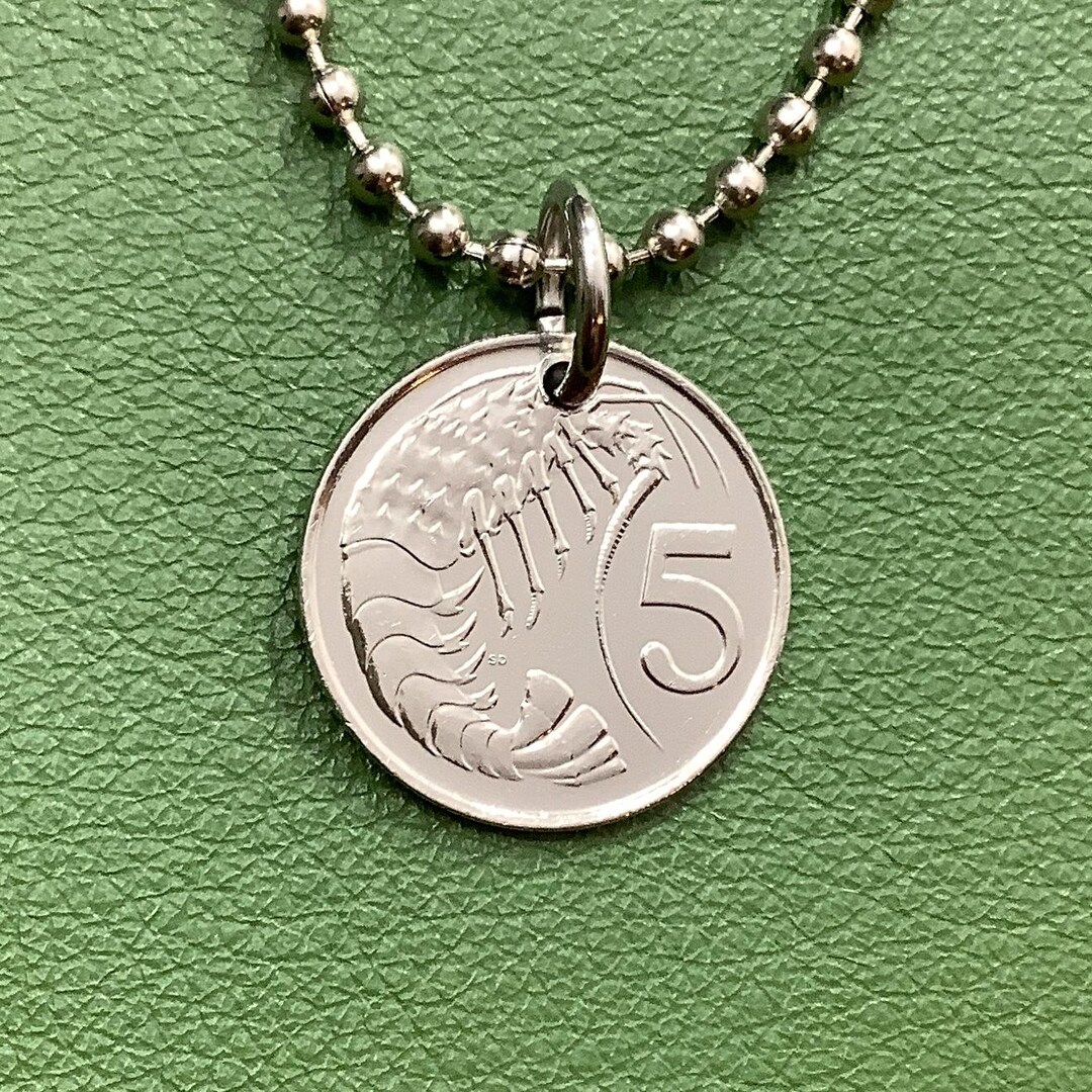 1999 to 2022 Cayman Islands Crayfish Coin Pendant Necklace, 5 Cents ...
