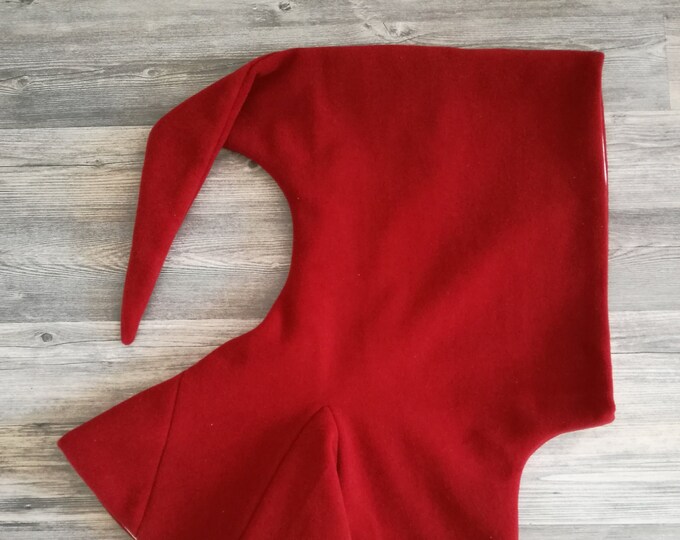 Hood Made of Red Wool Fabric, Lined in White Linen Fabric, for Medieval Re-enactment - Etsy