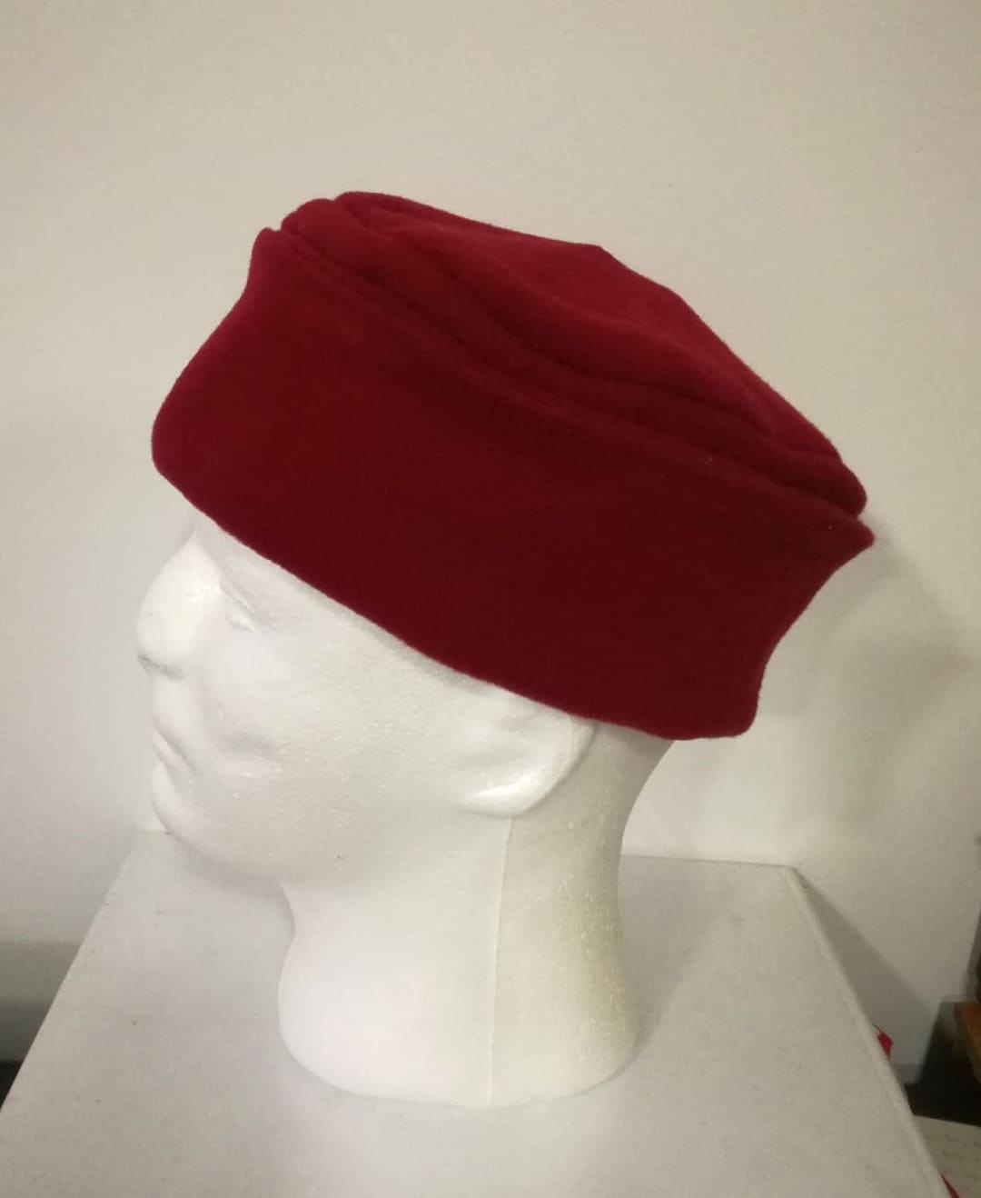 Medieval Cap Crafted in Maroon Woolen Cloth for 13th Century ...