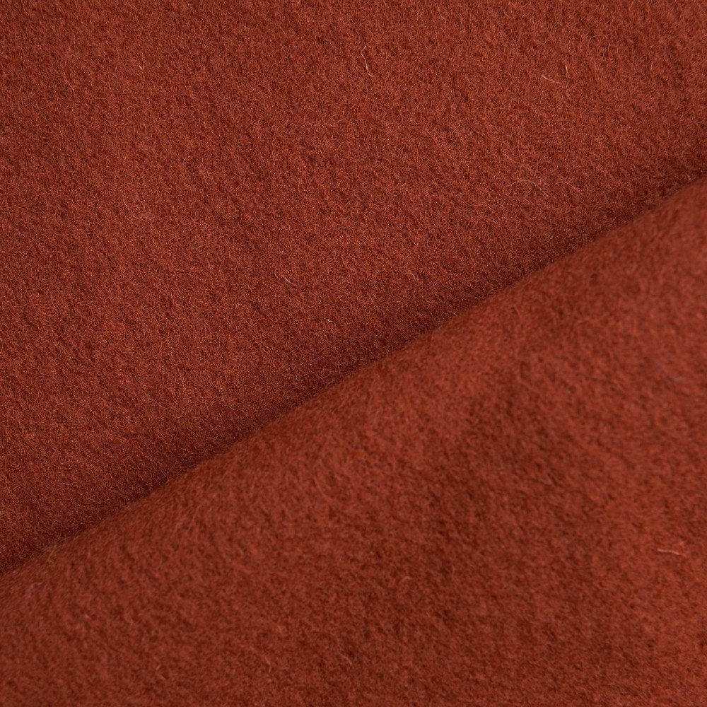 100% Pure Wool Fabric in Rust Orange Color. | Etsy