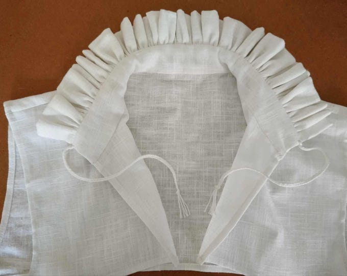 Partlet Made of White Linen Fabric for 16th Century Re-enactment - Etsy